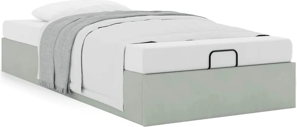 Osmanský rám postele bez matrace světle šedá 80x200 cm samet 3310925