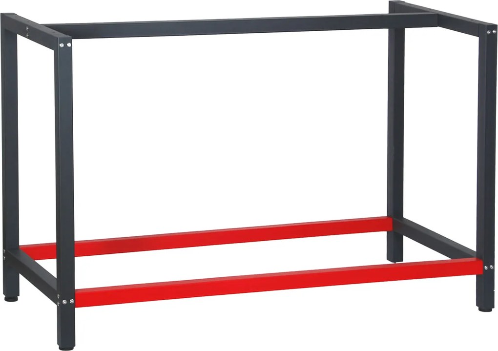 Pracovní stůl Wiltec – 125 × 57 × 81 cm, 200 kg, antracitová / červená (60835)