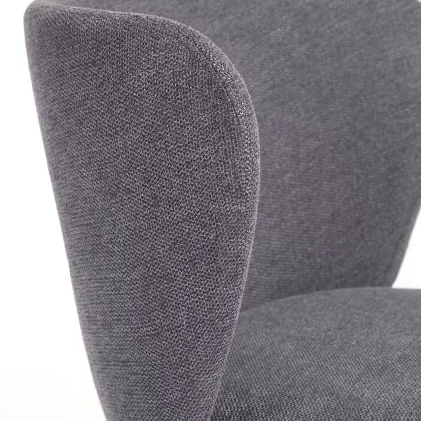 Tmavě šedá látková barová židle Kave Home Ciselia 65 cm
