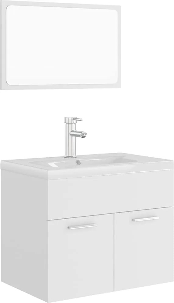 Set koupelnového nábytku bílý kompozitní dřevo 3071315