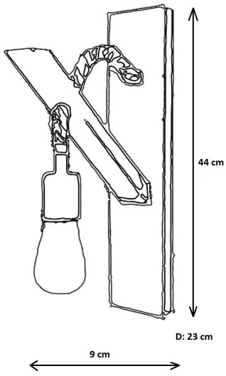 Nástěnné svítidlo AHSAP 1xE27/40W/230V borovice ořech
