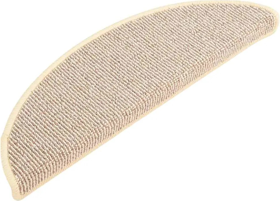Schodové rohože 15 ks 56 x 17 x 3 cm bílé a hnědé, půlkulaté 149852