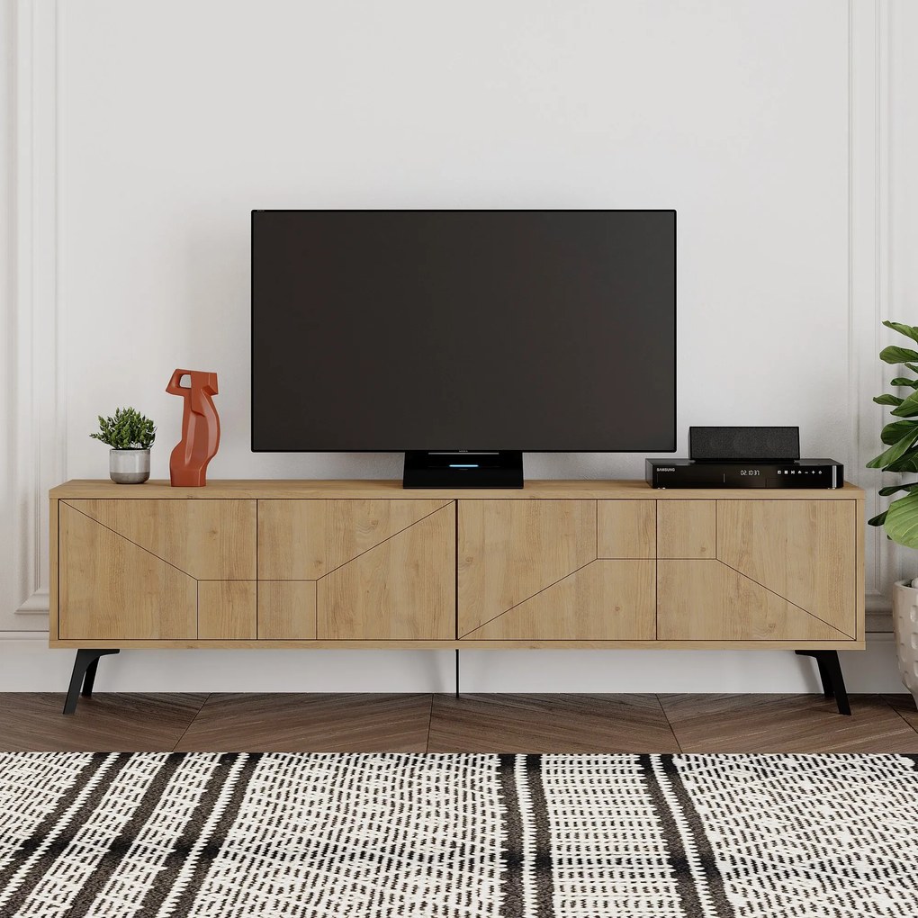 KALUNE DESIGN dřevěný TV stolek DUNE hnědý 50x180 cm 855DTE3095