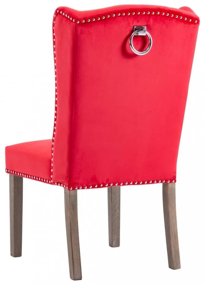 Jídelní židle 2 ks samet / kaučukovník Dekorhome Tmavě zelená