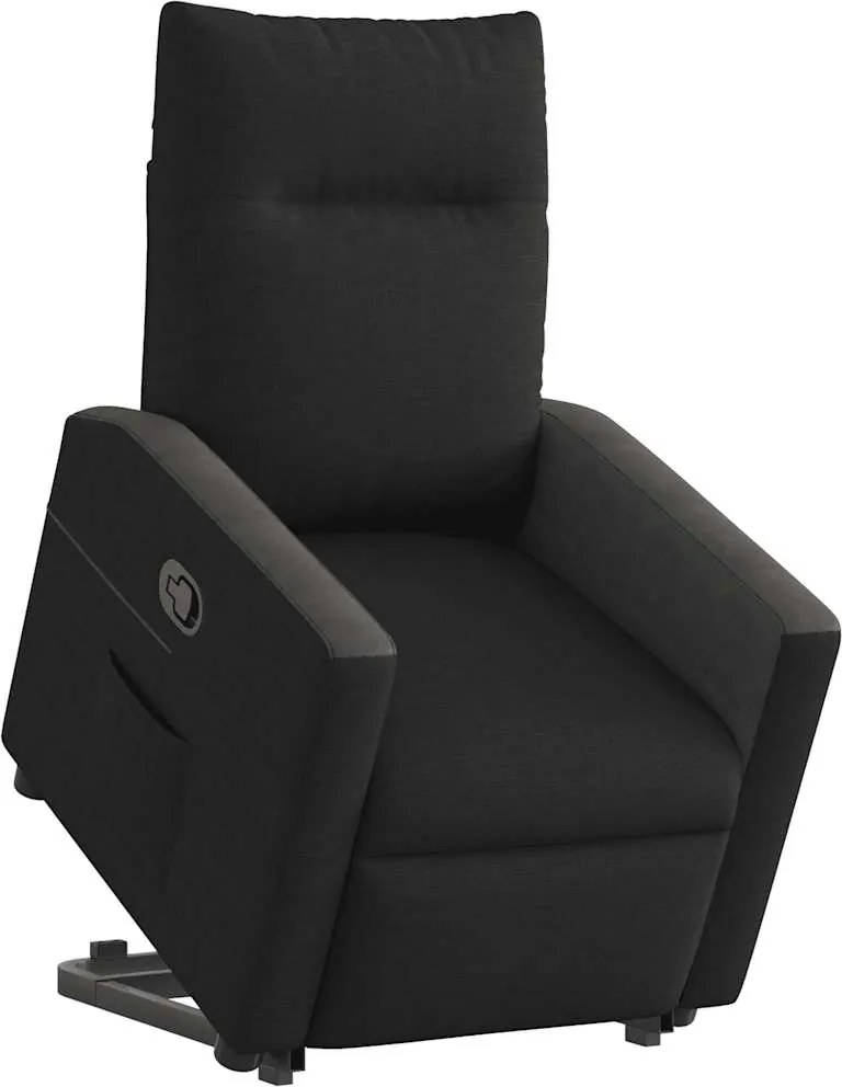 Zvedací polohovací křeslo černé textil 3324054