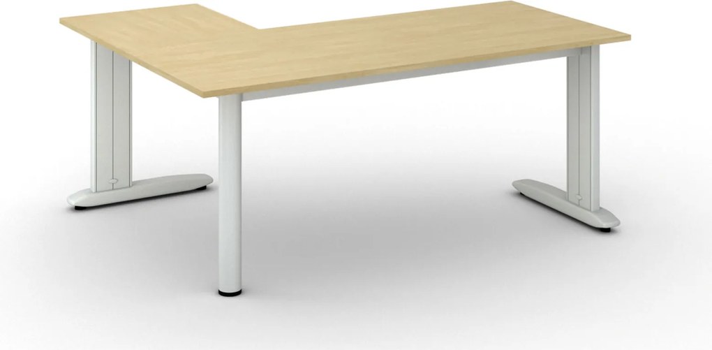 Rohový kancelářský stůl PRIMO FLEXIBLE, 180x140 cm, bříza