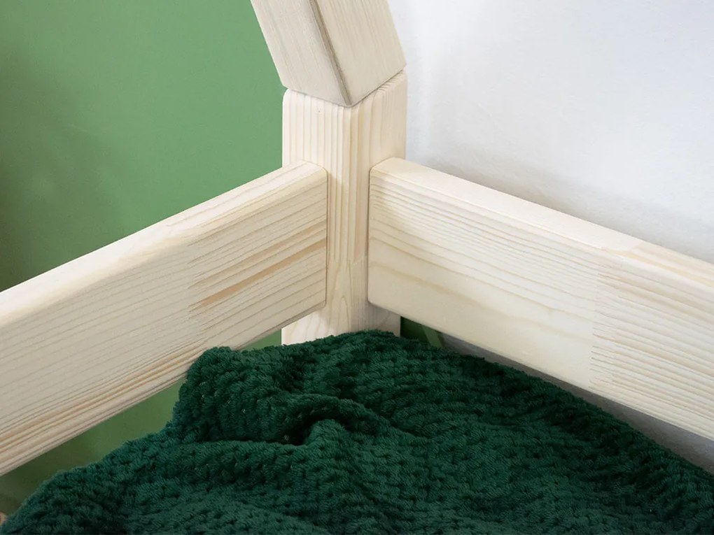 Benlemi Dětská domečková postel NAKANA  s bočnicí Barva: Světle šedá, Rozměr: 120 x 200 cm