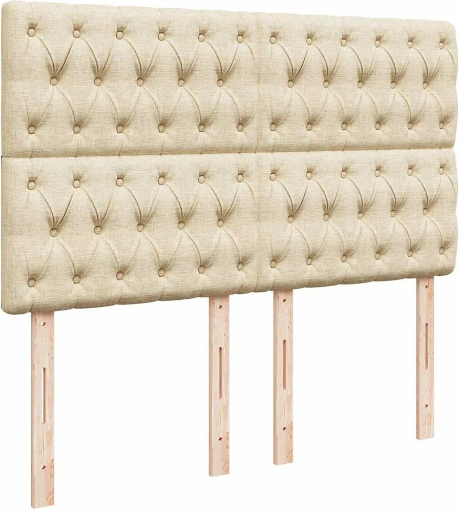 Box spring postel s matrací krémová 140x190 cm textil 3292063