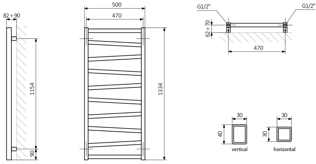 Sapho, ZIG topné těleso 500x1334 mm, 490 W, bílá, ZG513