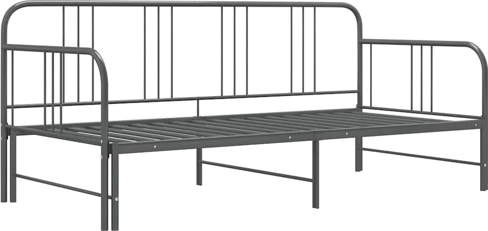Rám vysouvací postele/pohovky šedý kovový 90 x 200 cm 324754