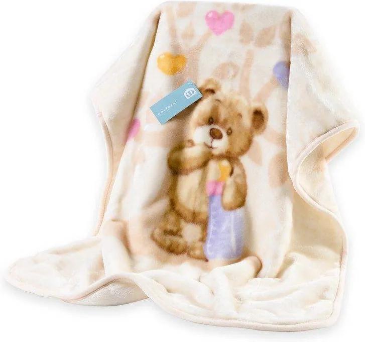 Škodák Dětská španělská deka Manterol vzor Baby Vip 514-07 béžová - šířka 75x100cm