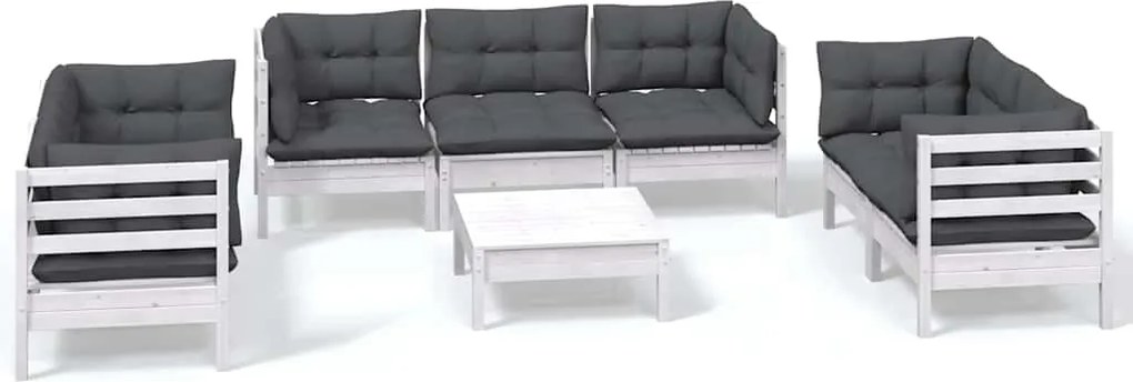 8dílná zahradní sedací souprava s poduškami masivní borovice 3096263