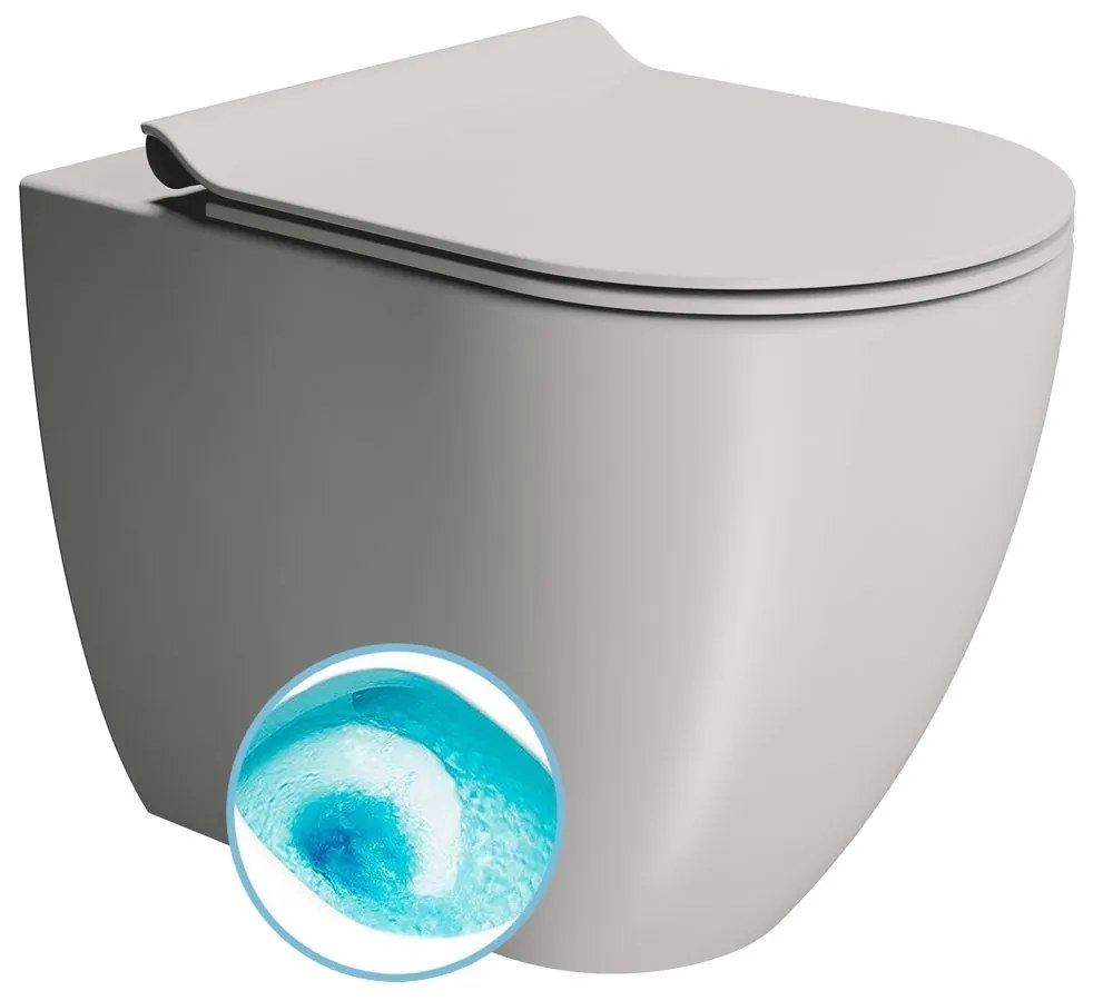 GSI PURA WC mísa stojící, Swirlflush, 36x55cm, spodní/zadní odpad, cenere dual-mat 880317