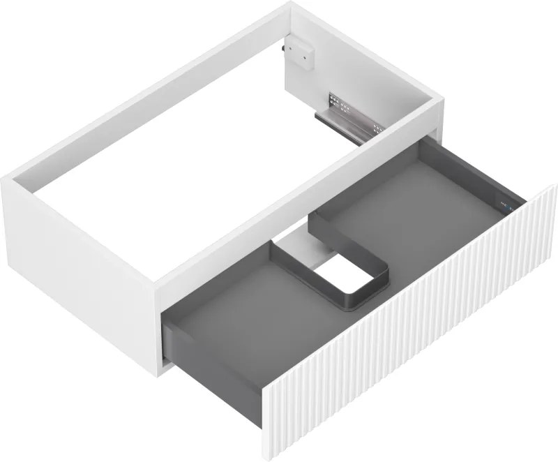 Mexen Rivel, koupelnová skříňka 80 cm, 1 zásuvka, drážkovaná, bílá matná, 91A20-08023-1-BF01