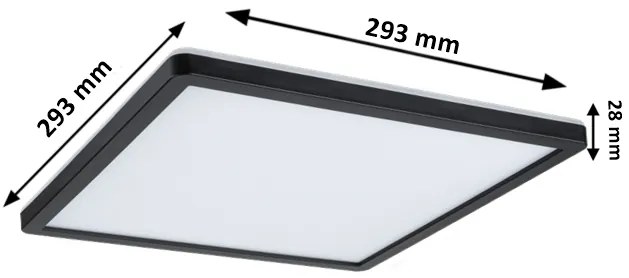 Paulmann 71001 Atria Shine, černé stropní LED svítidlo s korónou, 16W LED 3000K, 29x29cm