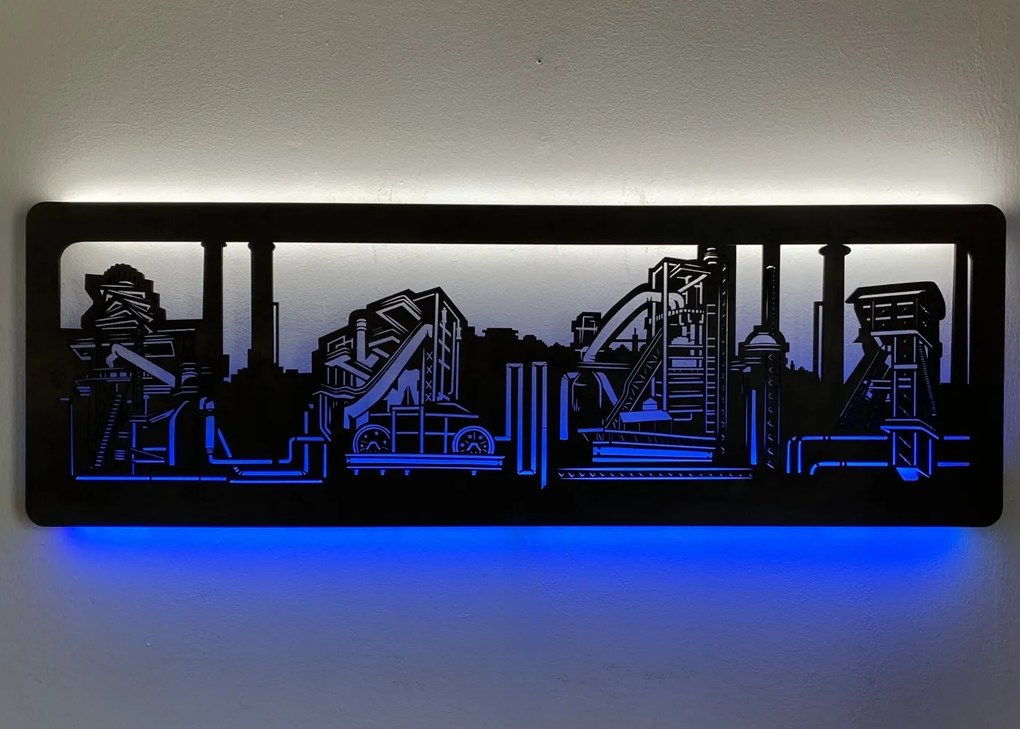 Li-Go "Železárny" světelný RGBW obraz 230V 120x40 cm provedení povrchu: bříza