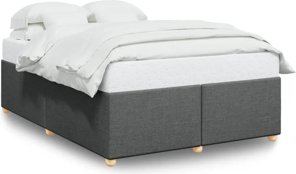 Rám postele bez matrace tmavě šedý 140 x 190 cm textil 3284730
