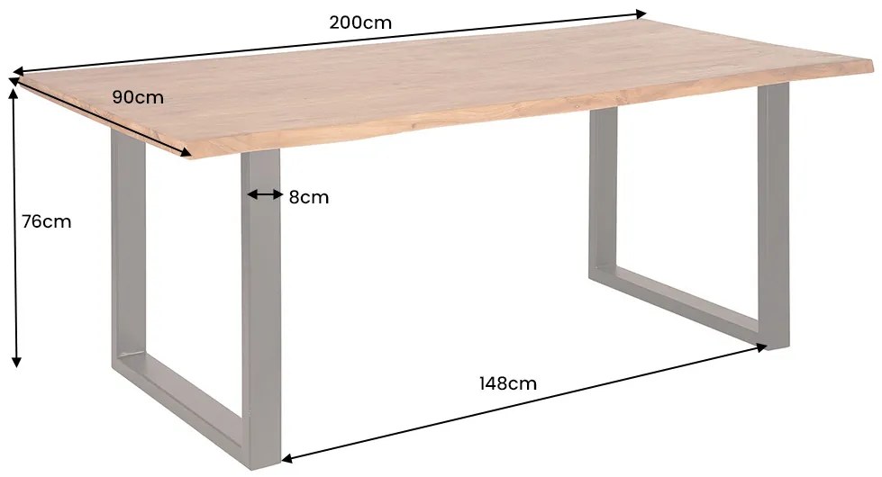 Dizajnový jedálenský stôl Massive 200 cm akácia