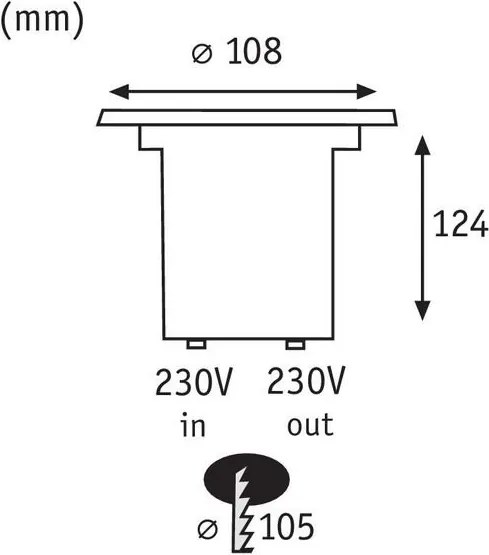 P 93992 Zemní zápustné svítidlo IP67 kulaté 3,5W GU10 ušlecht.ocel nosnost 500kg - PAULMANN