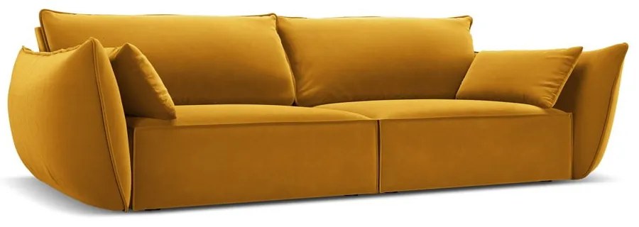 Sametová pohovka v hořčicové barvě 208 cm Vanda – Mazzini Sofas