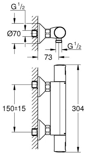 GROHE 345942430 - Termostatická sprchová baterie PRECISION START DN 15 černá