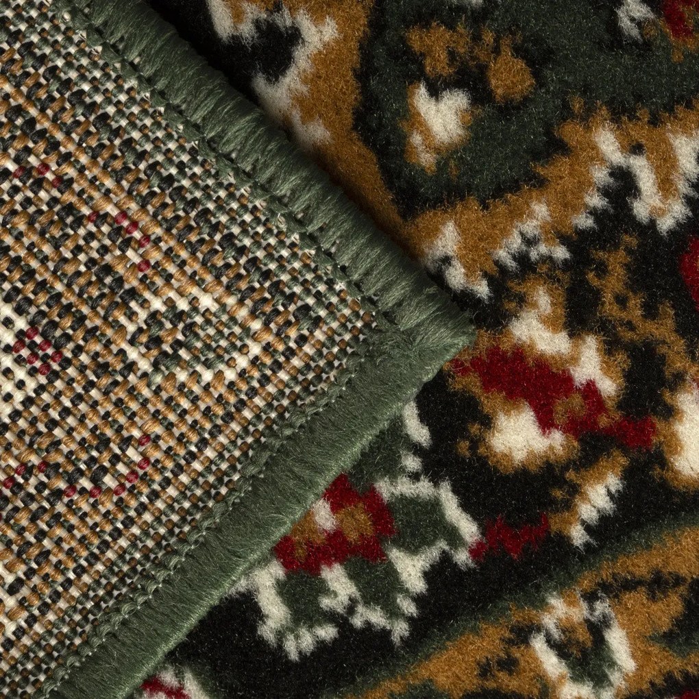 Alfa Carpets, Běhoun na míru TEHERAN T-102 green, šíře 120 cm, zelená, chodba / předsíň