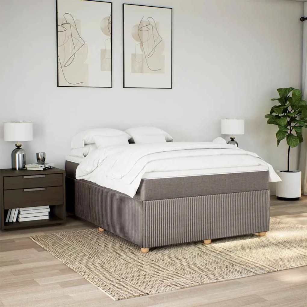 Box spring postel s matrací taupe 160x200 cm textil 3285585