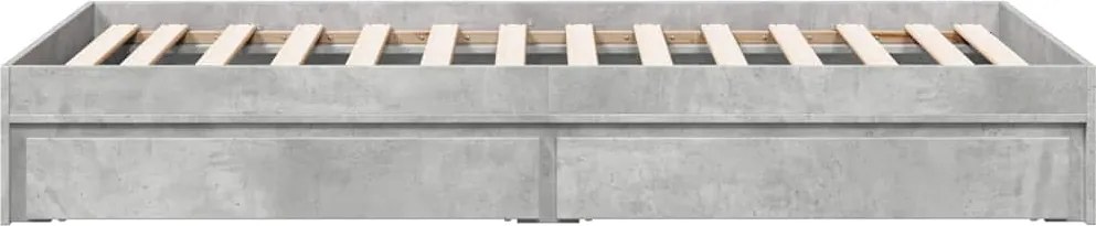 Rám postele se zásuvkami betonově šedý 100 x 200 cm kompozit 3280674