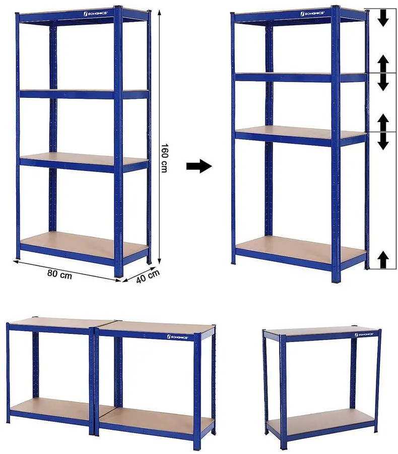 SONGMICS Úložný regál s nosností 520 kg
