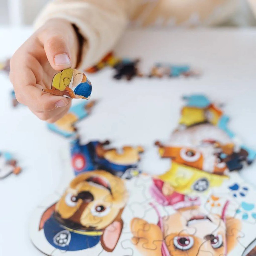 TREFL PUZZLE DŘEVO Legrační Tlapková Patrola 20x24cm tvarované 50 dílků tr20240
