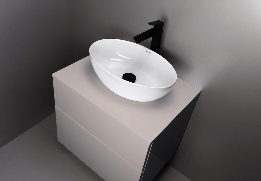 Deante Prizma, závěsná skříňka s pultovou deskou 600x470x520 mm, kašmír matný, DEA-SDI_KB61