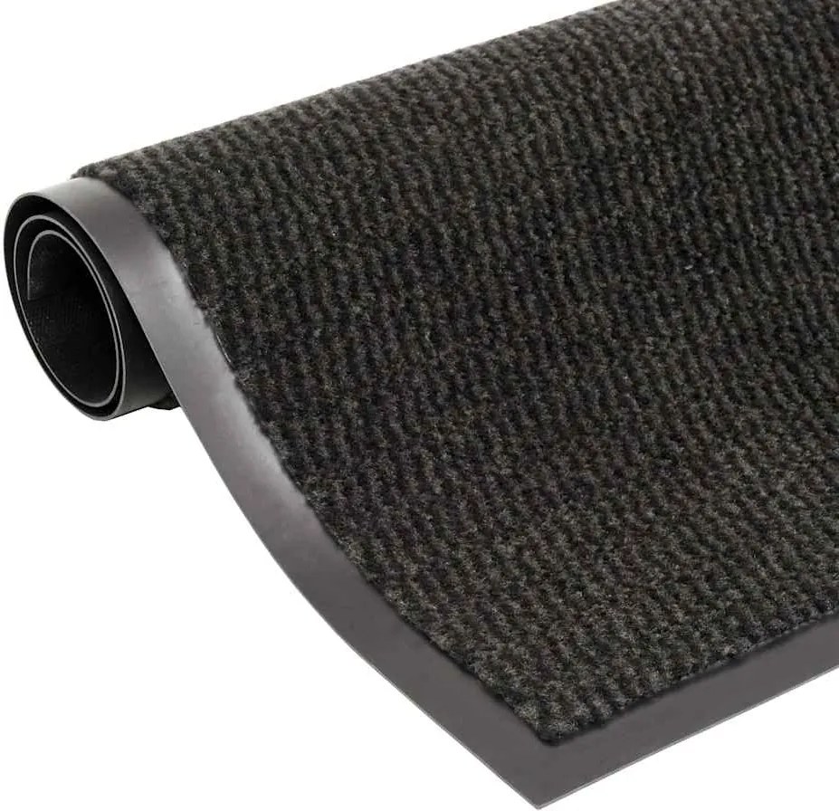Protiprachové obdélníkové rohožky 2 ks všívané 60 x 90 cm černé 3051606