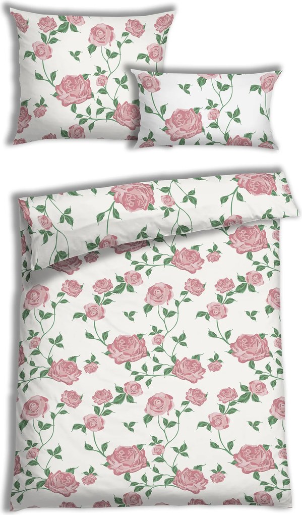 Florella Povlečení Rose Rosé Rozměr: 70x90 + 140x200 cm (zdarma povlak 40x80 cm)