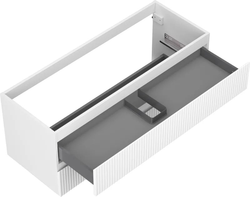 Mexen Rivel, koupelnová skříňka pod umyvadlo 120 cm, 2 zásuvky, drážkovaná, bílá matná, 91A20-12047-2-BFF01