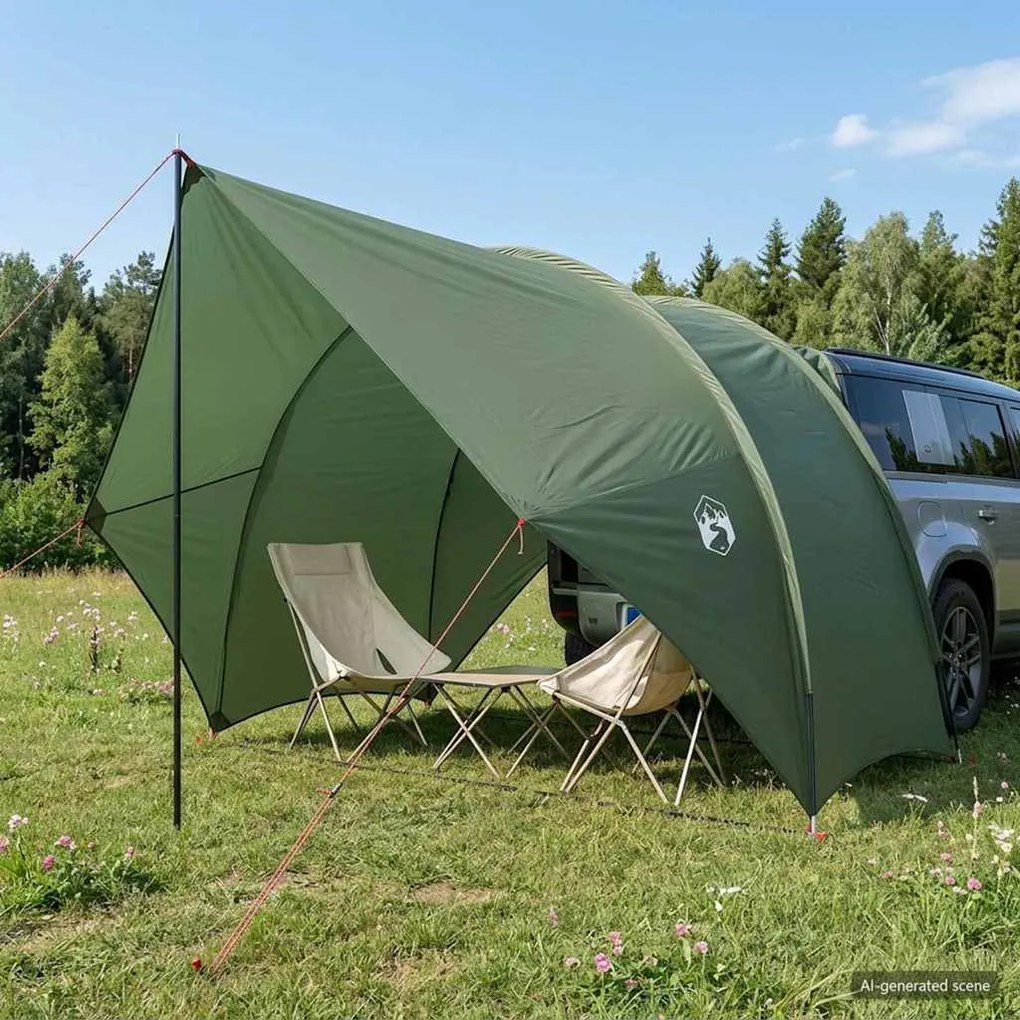vidaXL Zadní markýza odolná vůči vodě 405 x 280 x 220 cm [42028562] Barva: Armádní zelená