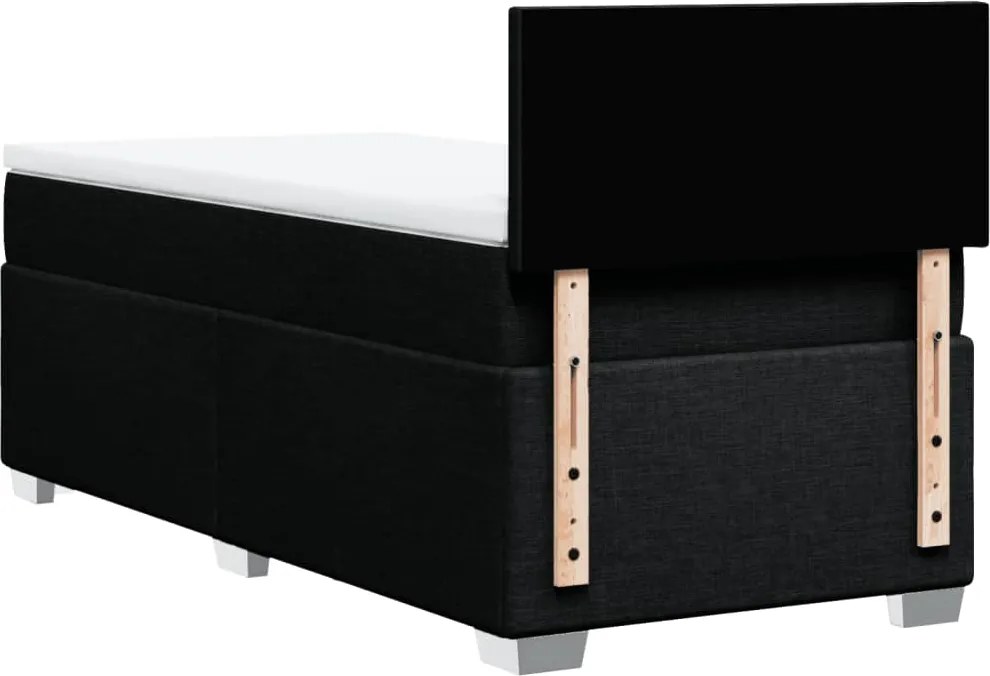 Box spring postel s matrací černá 90x200 cm textil 3285766