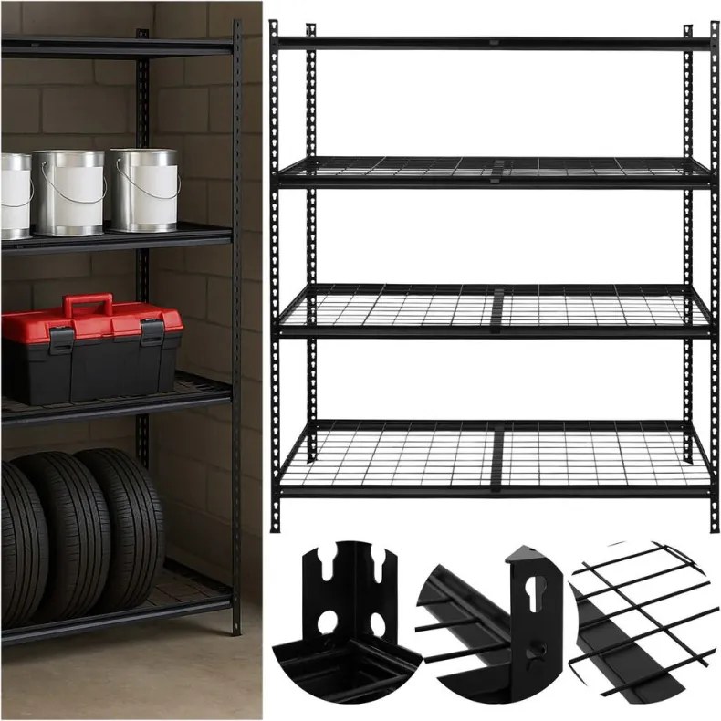 Kovový regál 183x150x54 cm 4 police SPRINGOS HA5277