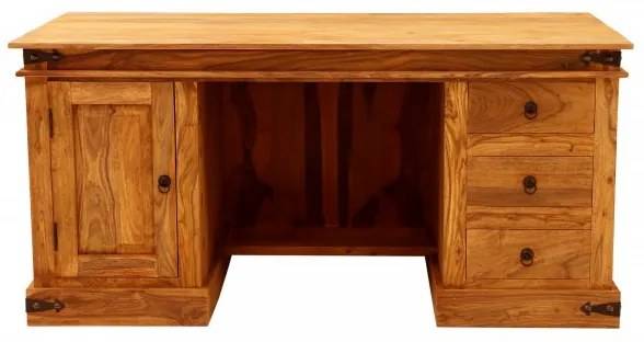 Indický nábytek - Psací stůl Jali 160x80x76 z indického masivu palisandr Super natural