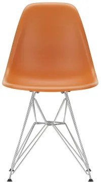 Eames Plastic Chair DSR chrom rezavá bílé na tvrdou podlahu Vitra