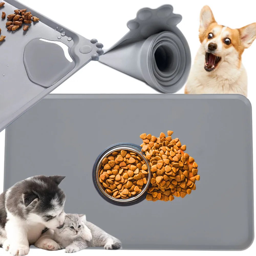 Voděodolná silikonová podložka pod misku pro psa/kočku - různé barvy