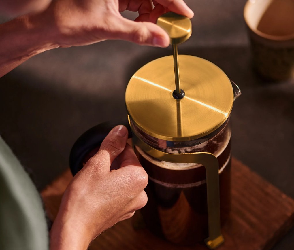Tchibo - Konvička french press 800 ml, 6 šálků, zlatá