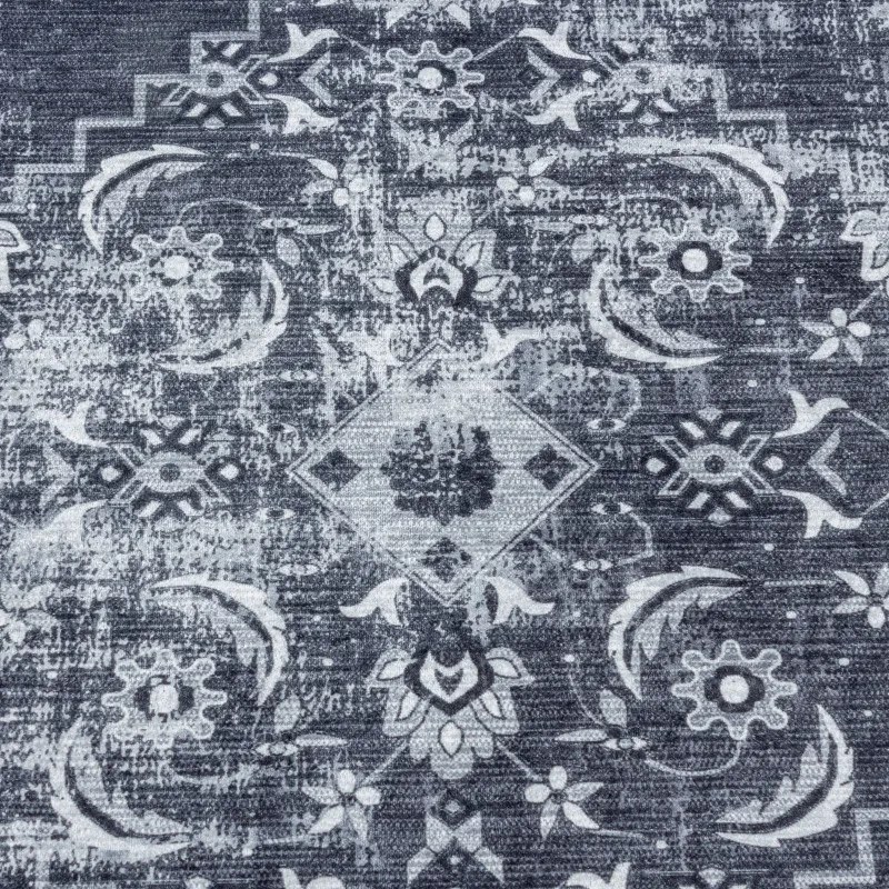 Ayyildiz, Kusový koberec Fiesta 4301 black, 80x250, černobílá, chodba / předsíň