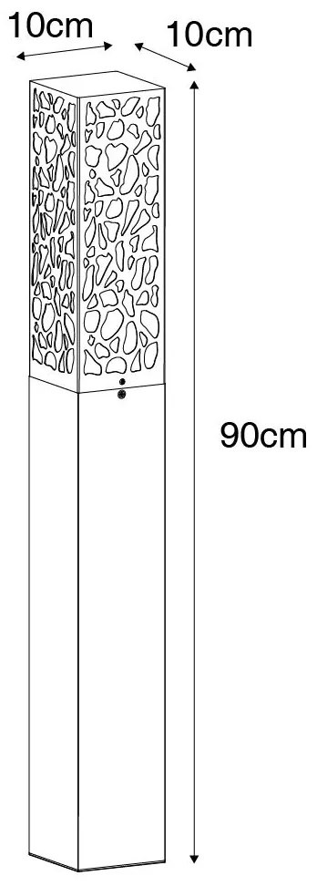Moderní venkovní sloupkový svítidlo černé 90 cm IP44 - Nicole