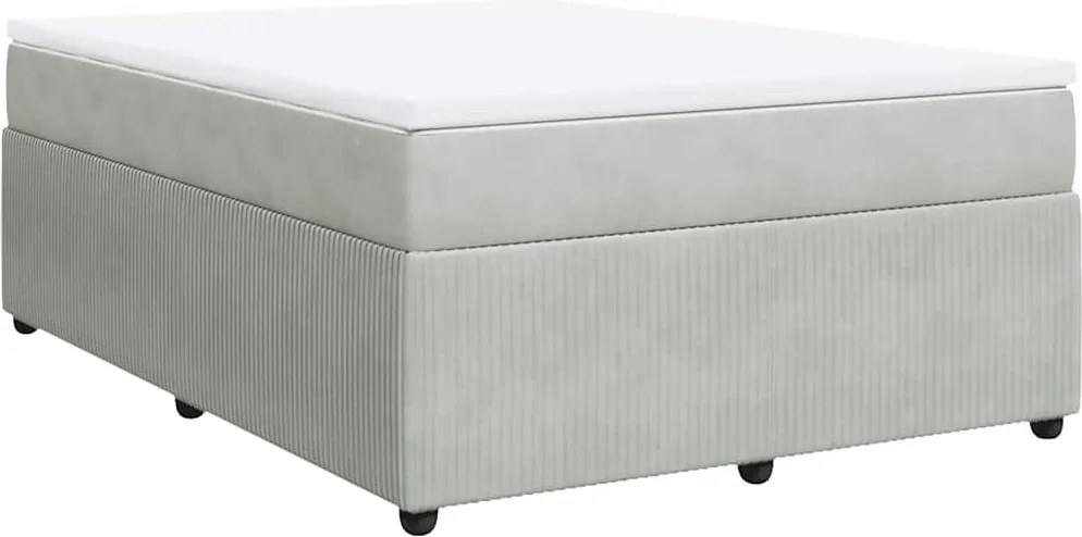 Box spring postel s matrací světle šedá 160x200 cm samet 3285650