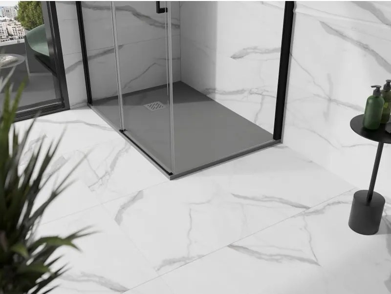 Mexen Stone+ kompozitní obdélníkový sprchový kout 100 x 70 cm, šedý-beton - 44617010
