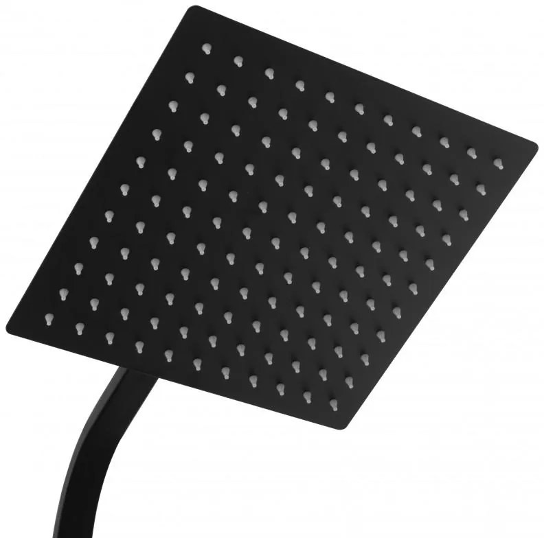 Erga Goba, sprchová souprava s termostatickou baterií a dešťovou hlavicí 25x25cm, černá matná, ERG-YKA-BP.GOBA-THERM-25-BLK