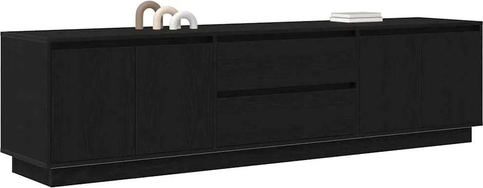 TV skříňka s LED osvětlením černý dub 193,5x41x50 cm 3328436