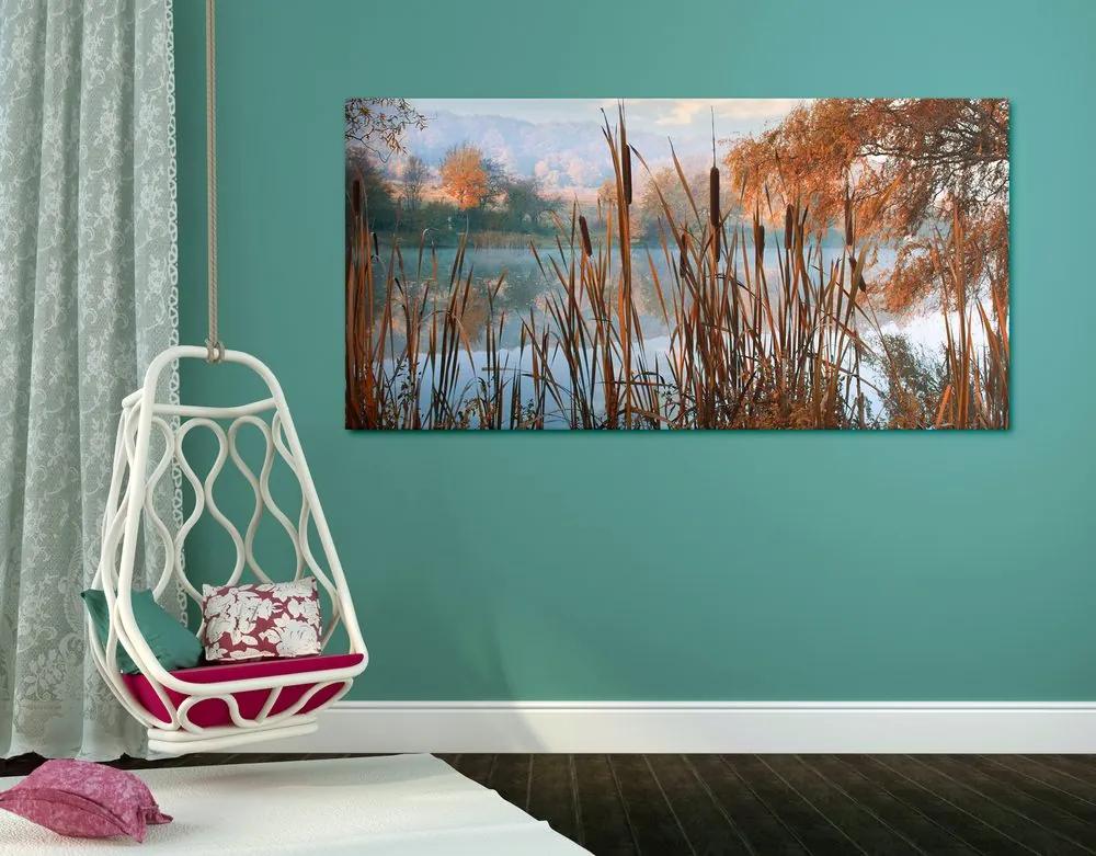 Obraz řeka uprostřed podzimní přírody Varianta: 100x50