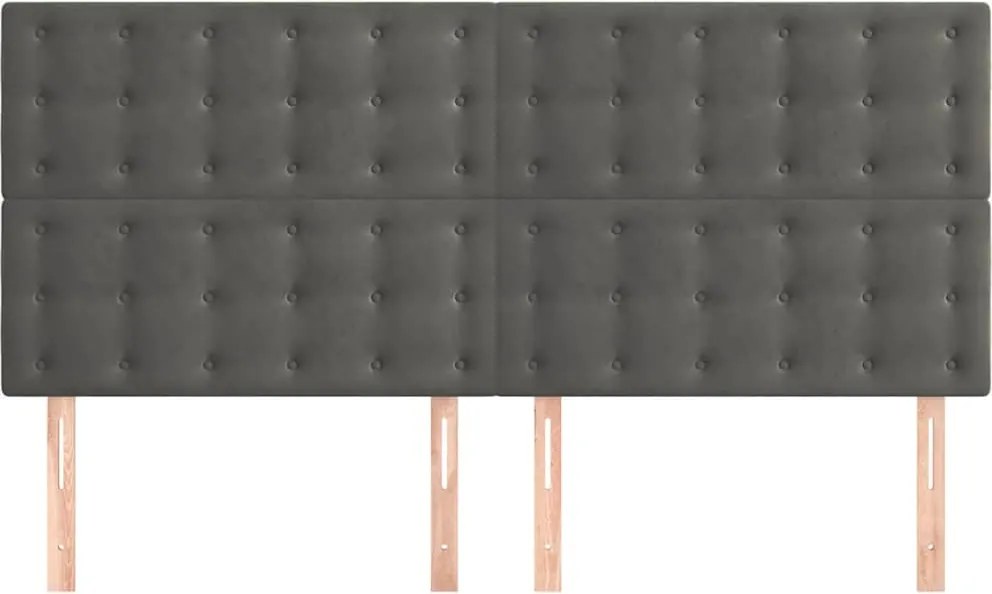 Čelo postele tmavě šedé 180x5x118/128 cm sametové 3116827