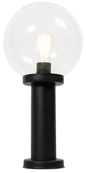 Venkovní stojací lampa černá s čirým globem 50 cm IP44 - Sfera
